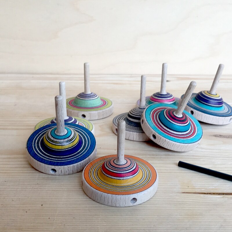 Wooden Spinning Tops - Etsy