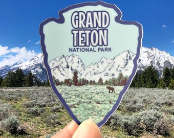 Grand Teton National Park Sticker, National Park Sticker, Water ...