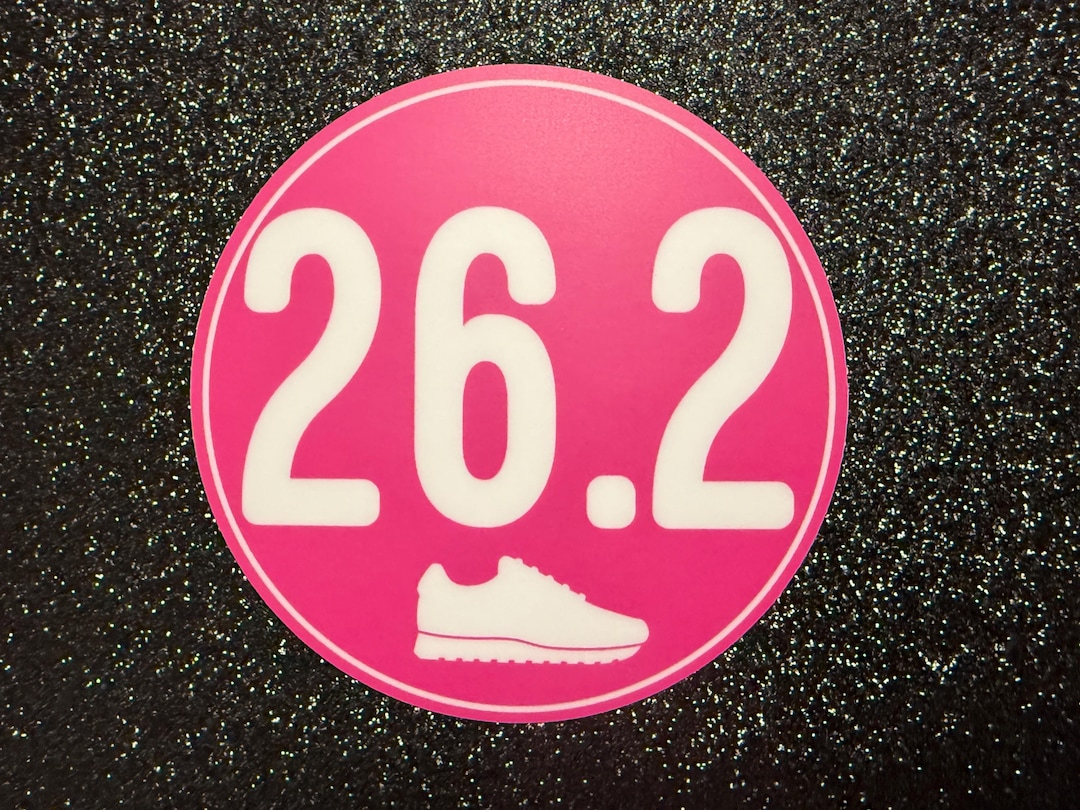 26.2 Marathon Sticker: Hot Pink Running Shoe, Weatherproof Vinyl - Etsy