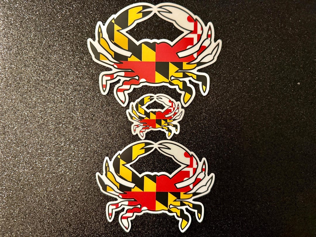 Maryland Flag Blue Crab Weatherproof Vinyl Sticker- 4 Sizes - Etsy
