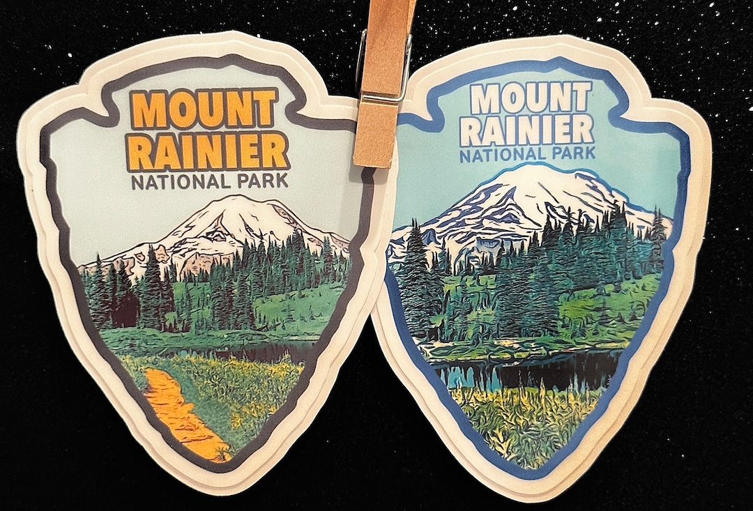 Mount Rainier National Park Weatherproof Vinyl Sticker - Etsy