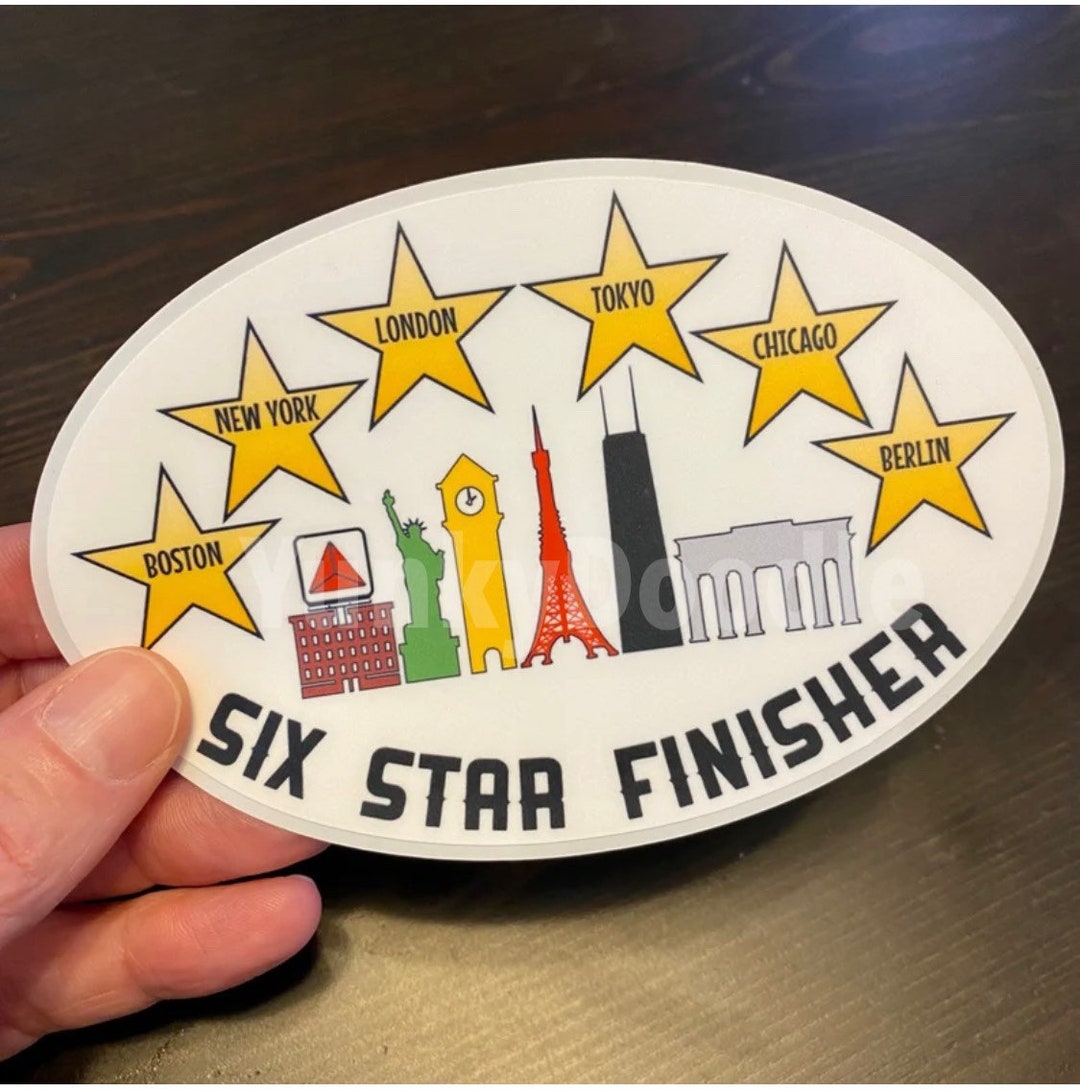 Six Star Finisher Weatherproof Sticker Marathon Majors Finisher - Etsy