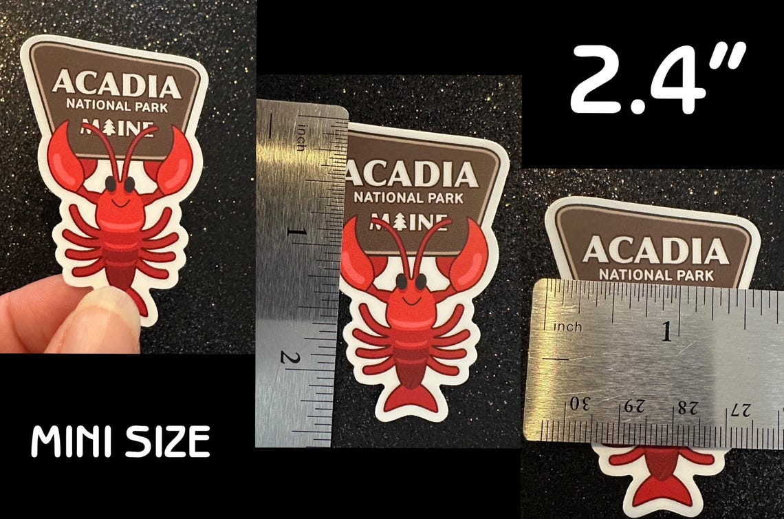 Acadia National Park Weatherproof Vinyl Sticker- Maine Lobster- Now in ...