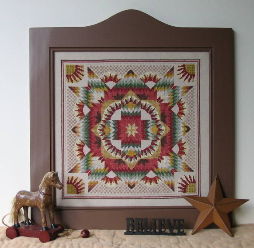 Rosy Radiant Star, Kit Cross Stitch by Linda Myers - Etsy