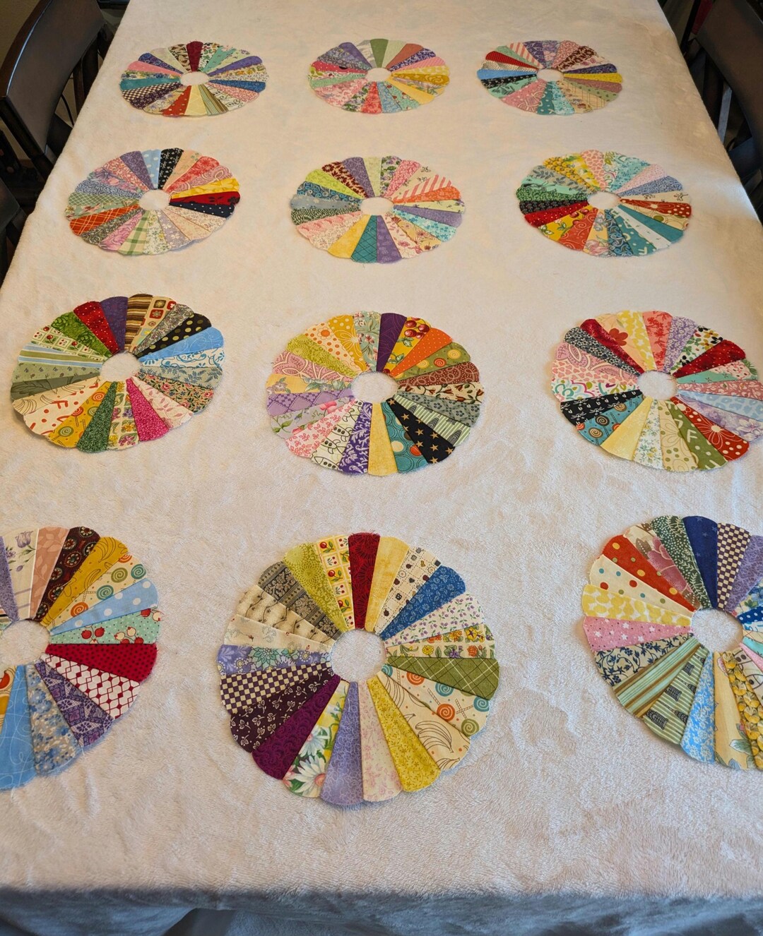 Set of 12 Cotton Dresden Plates for Quilting. Scrappy 100% Pre-washed ...