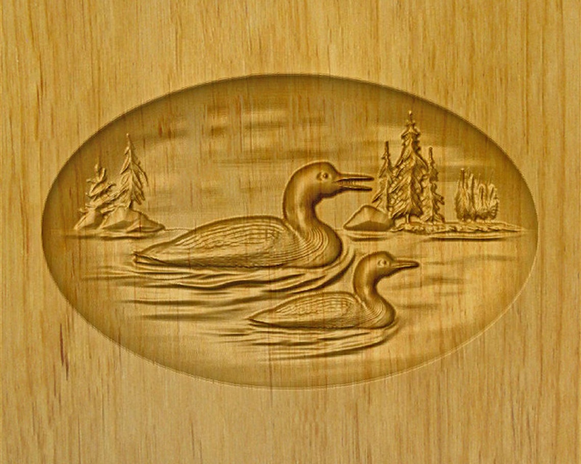 Carved Two Loons Cremation Urn W-106 | Etsy