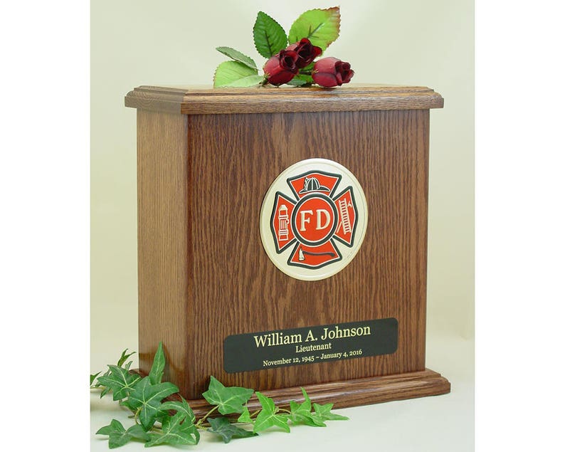 Wood Fireman Cremation Urn - Firefighter Cremation Urn - Fire ...