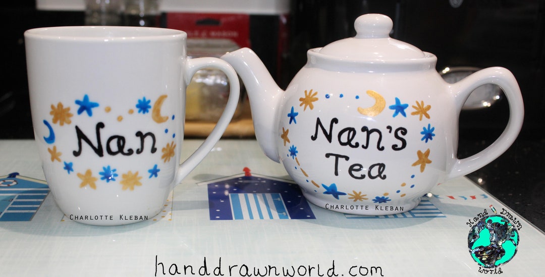 Personalised Tea Set, Tea for One, Personalised Teapot, Moon and Stars ...