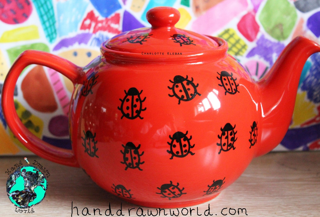 Ladybug Teapot, Red Teapot, Large Teapot, Gardening, Gardening Lovers ...