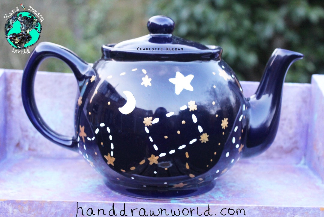 Blue Teapot Galaxy Astronomy Gifts Moon and Stars - Etsy