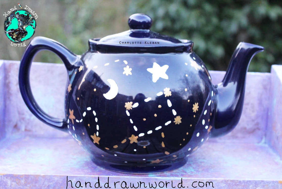 Blue Teapot Galaxy Astronomy Gifts Moon and Stars - Etsy