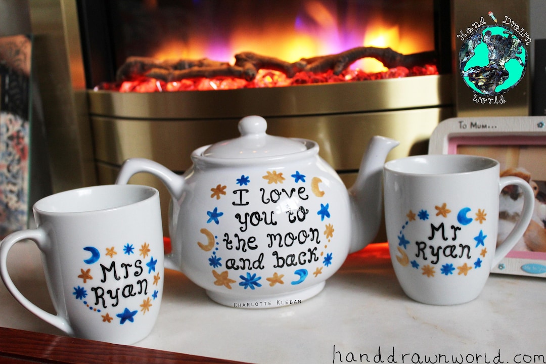 Tea Set, Moon and Stars, Personalised Teapot, Constellation, Teapot ...