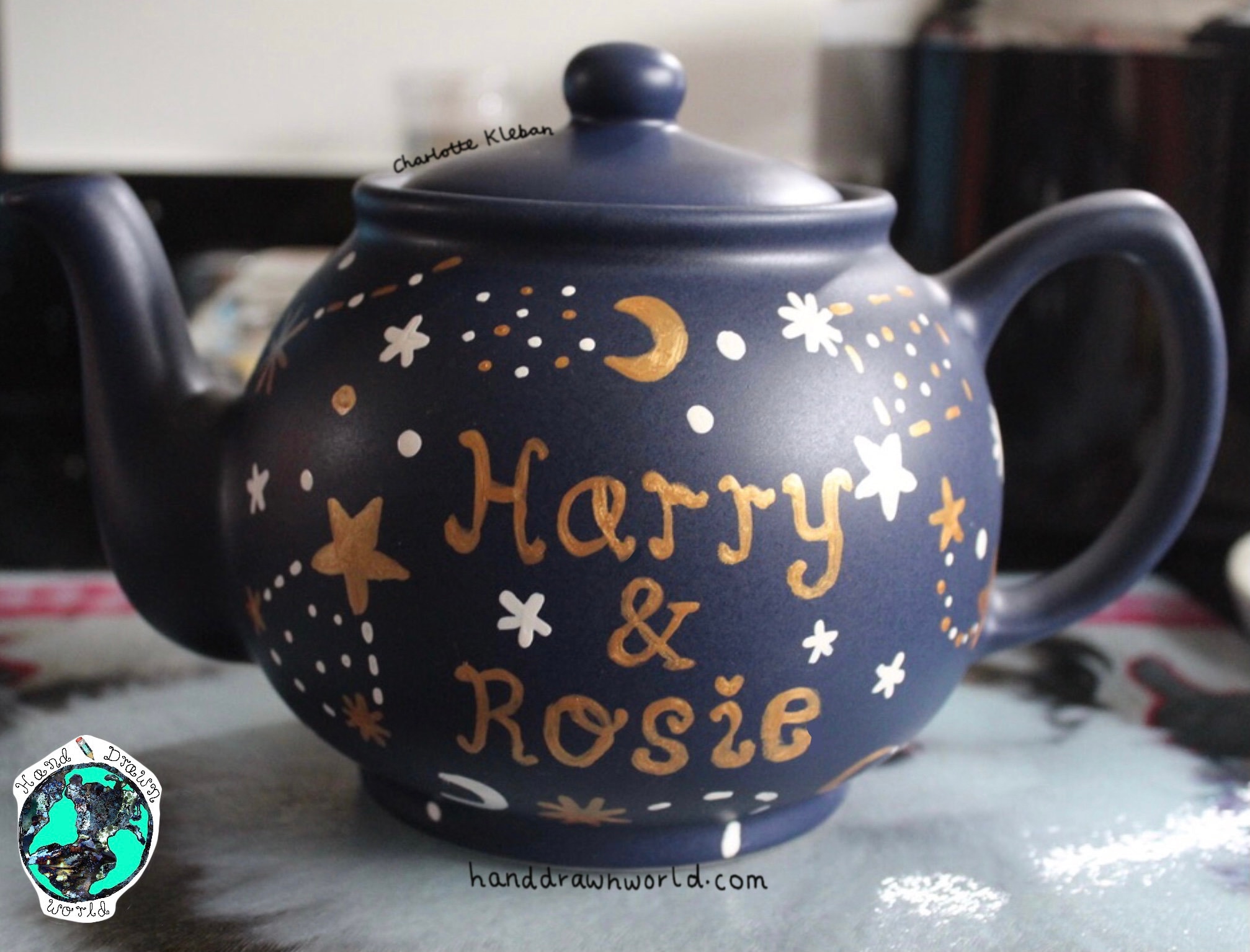 Blue Teapot Galaxy Astronomy Gifts Moon and Stars | Etsy