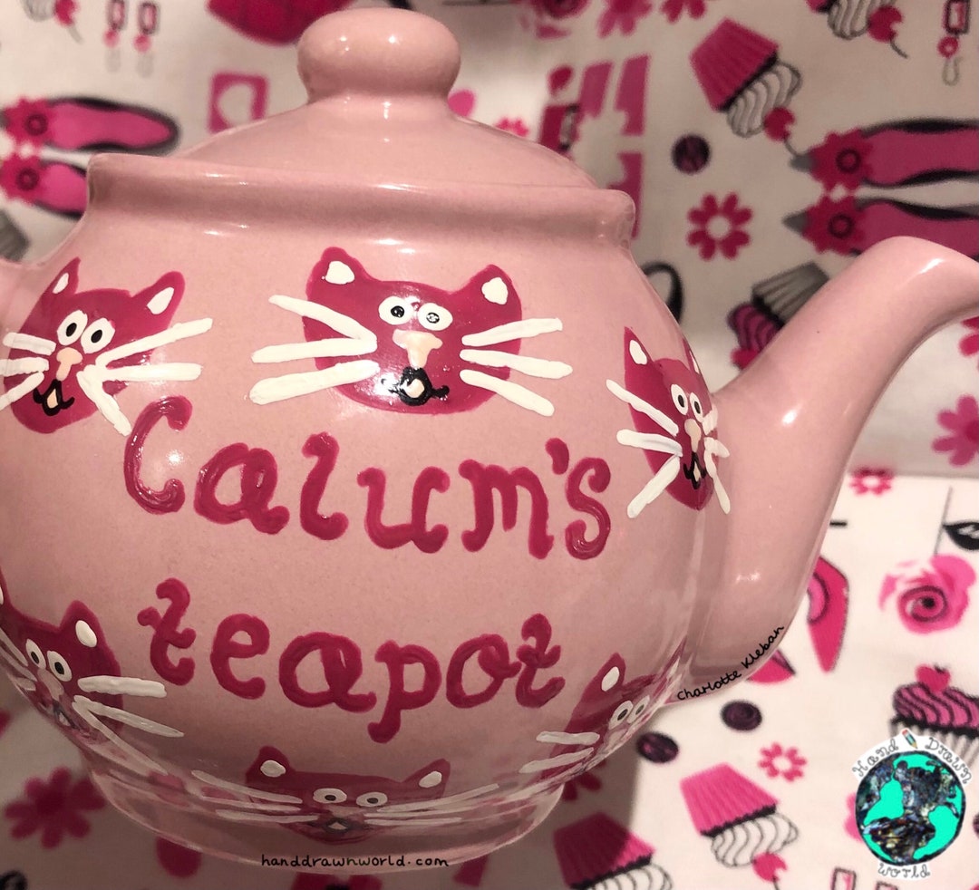 Cat Teapot, Personalised Teapot - Etsy