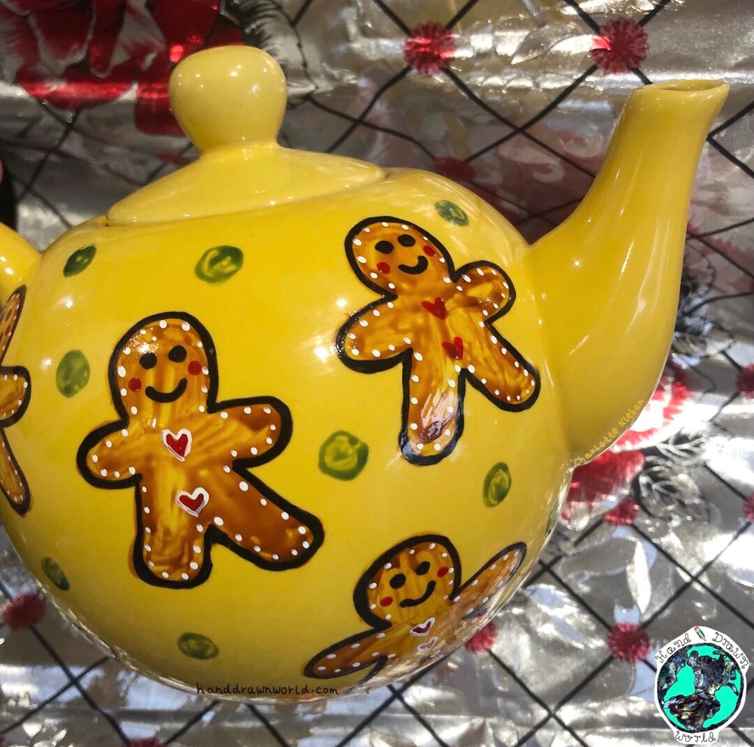 Gingerbread Man Teapot, Christmas Teapot, Teapot Personalised - Etsy