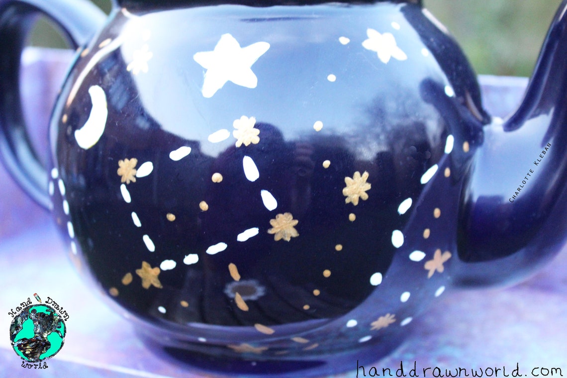 Blue Teapot Galaxy Astronomy Gifts Moon and Stars - Etsy