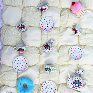 Children's Tea Set, Kid's Tea Set, Porcelain, Teapot, Polka Dots ...