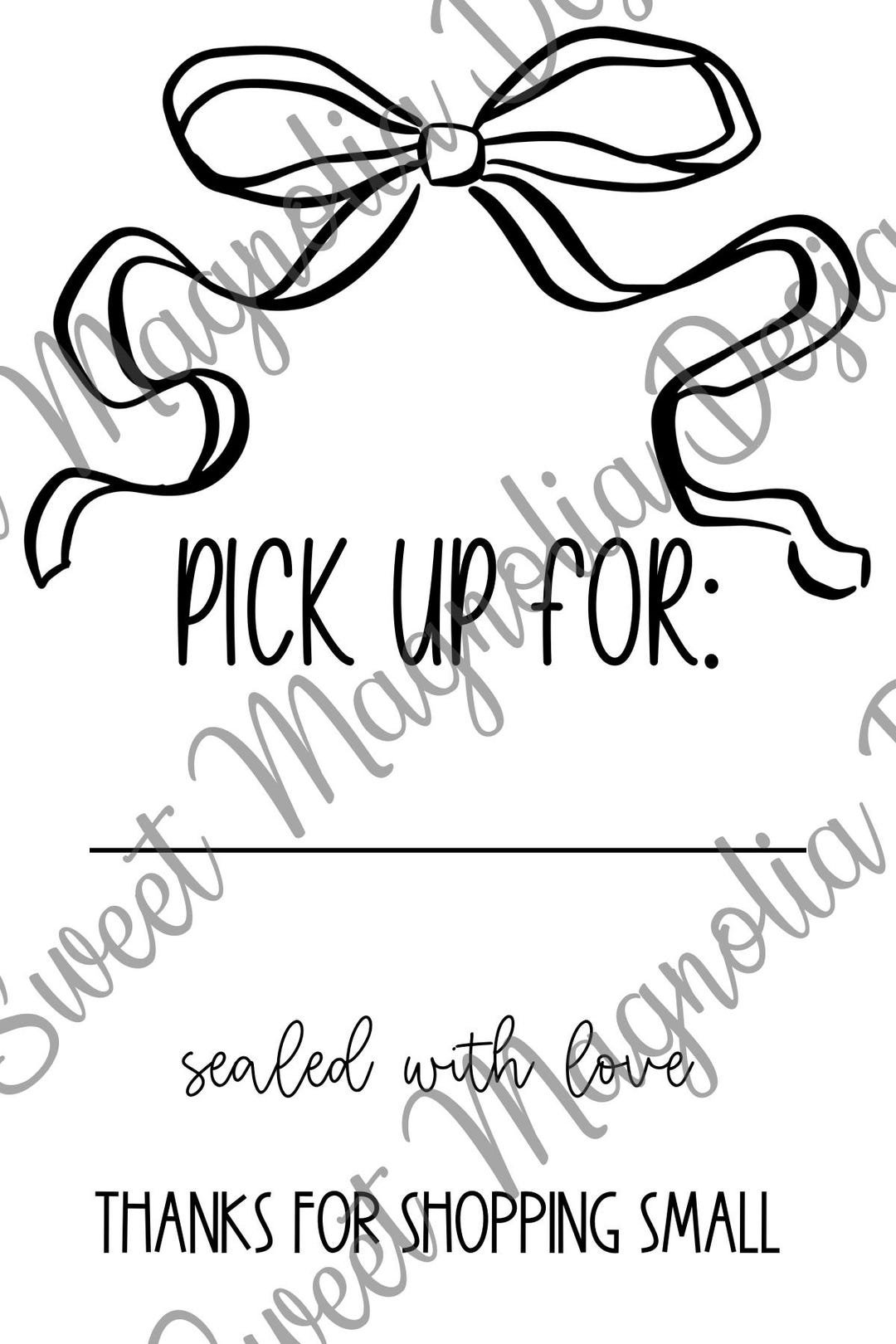 Thermal Pick up Label | Digital Download | Small Business PNG | 4x6 ...