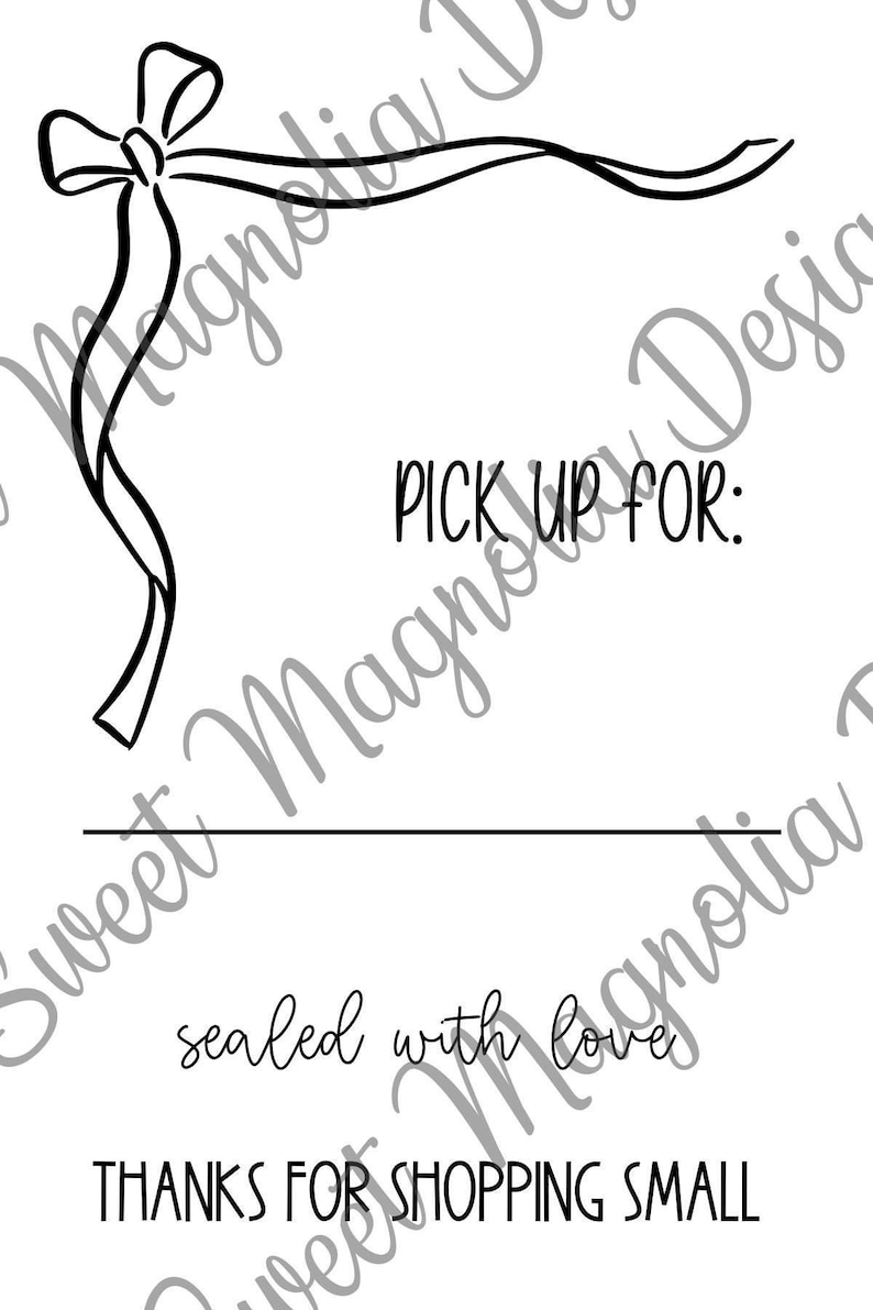 Thermal Pick up Label | Digital Download | Small Business PNG | 4x6 ...