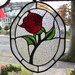 Stained Glass Enchanted Rose Sun catcher | Etsy