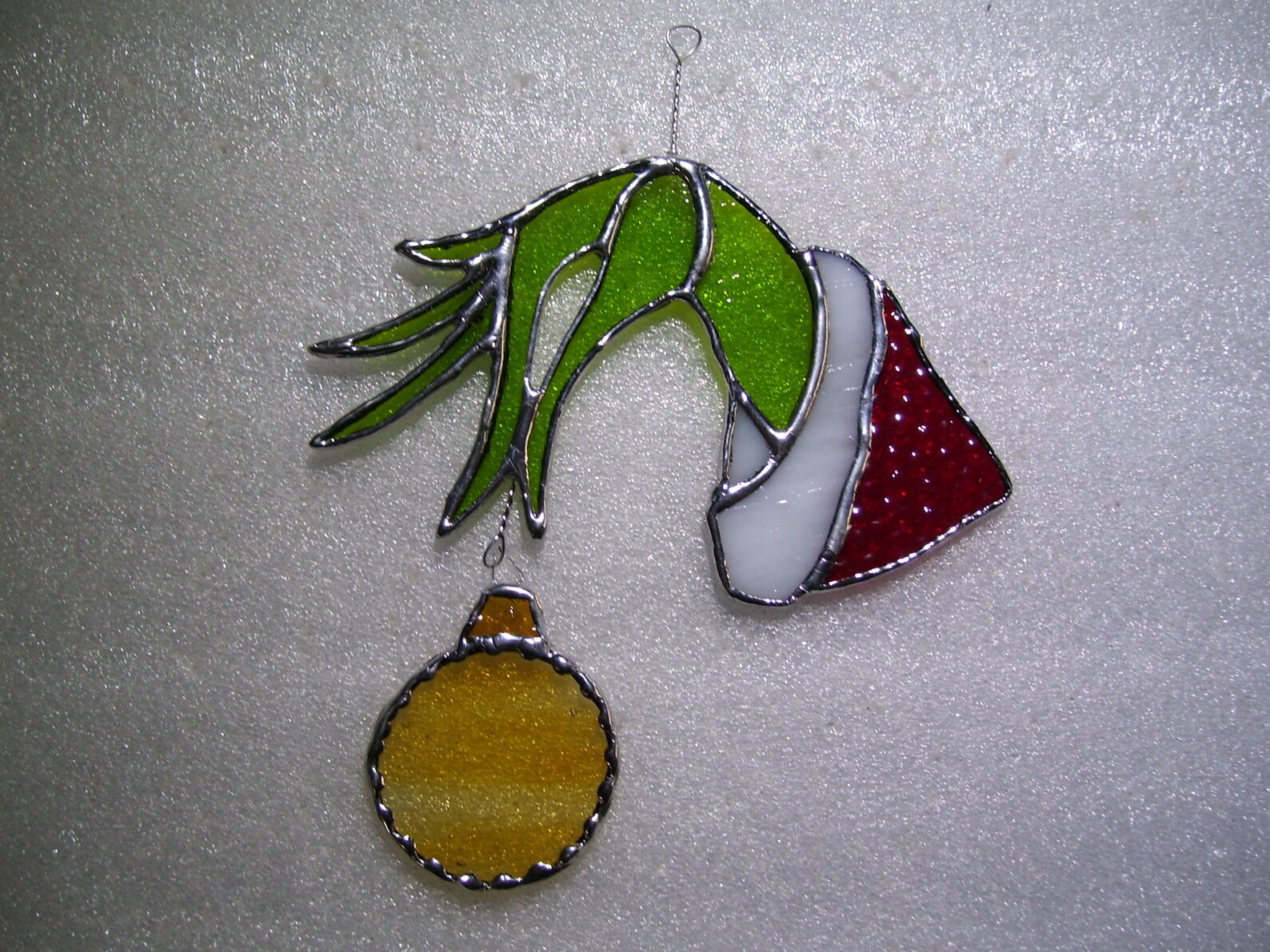 Stained Glass Grinch Hand Sun-catcher | Etsy
