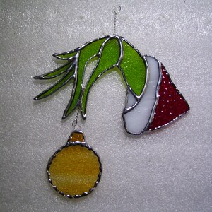 Stained Glass Grinch Hand Sun-catcher | Etsy