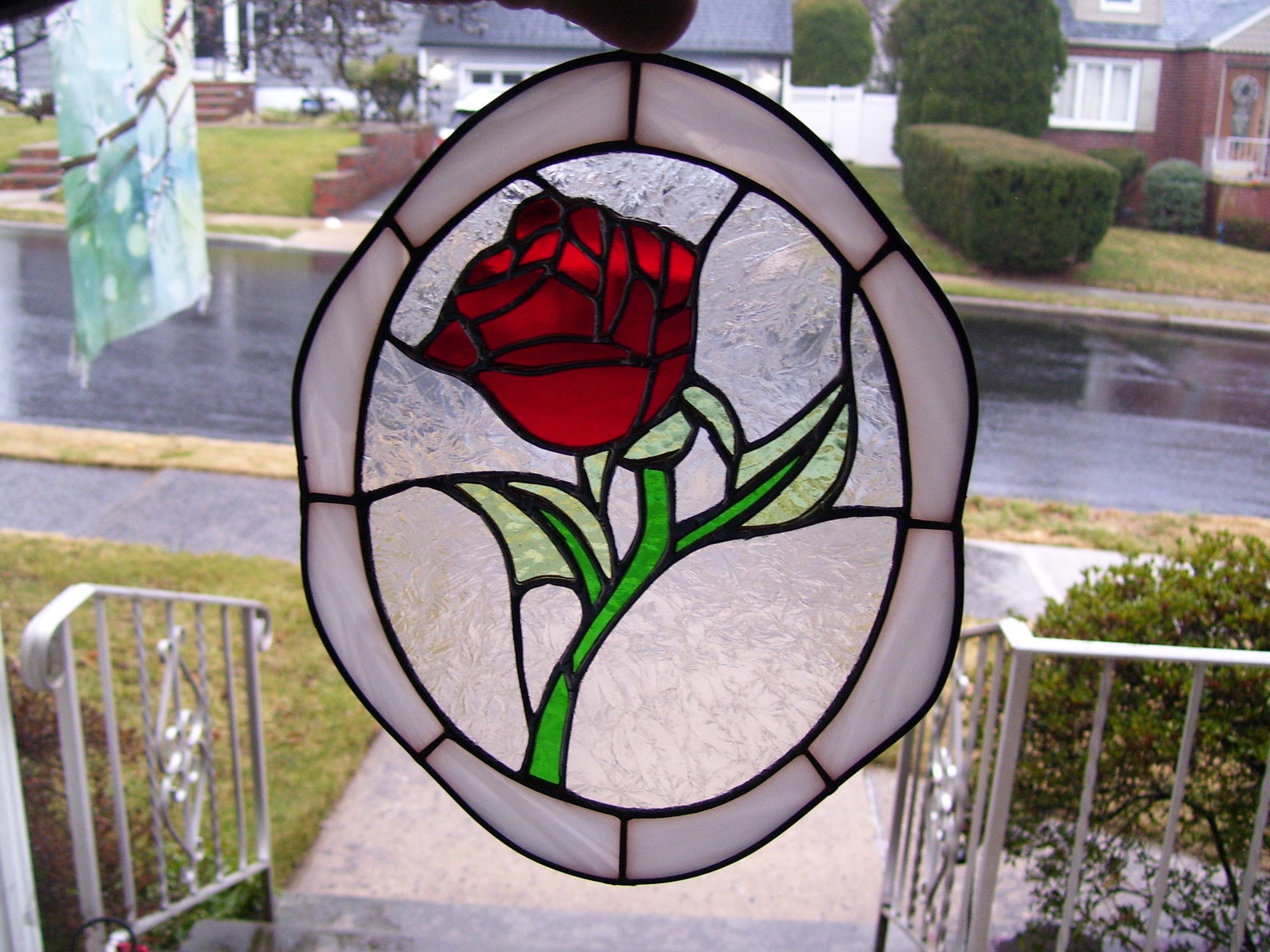 Stained Glass Enchanted Rose Sun Catcher - Etsy
