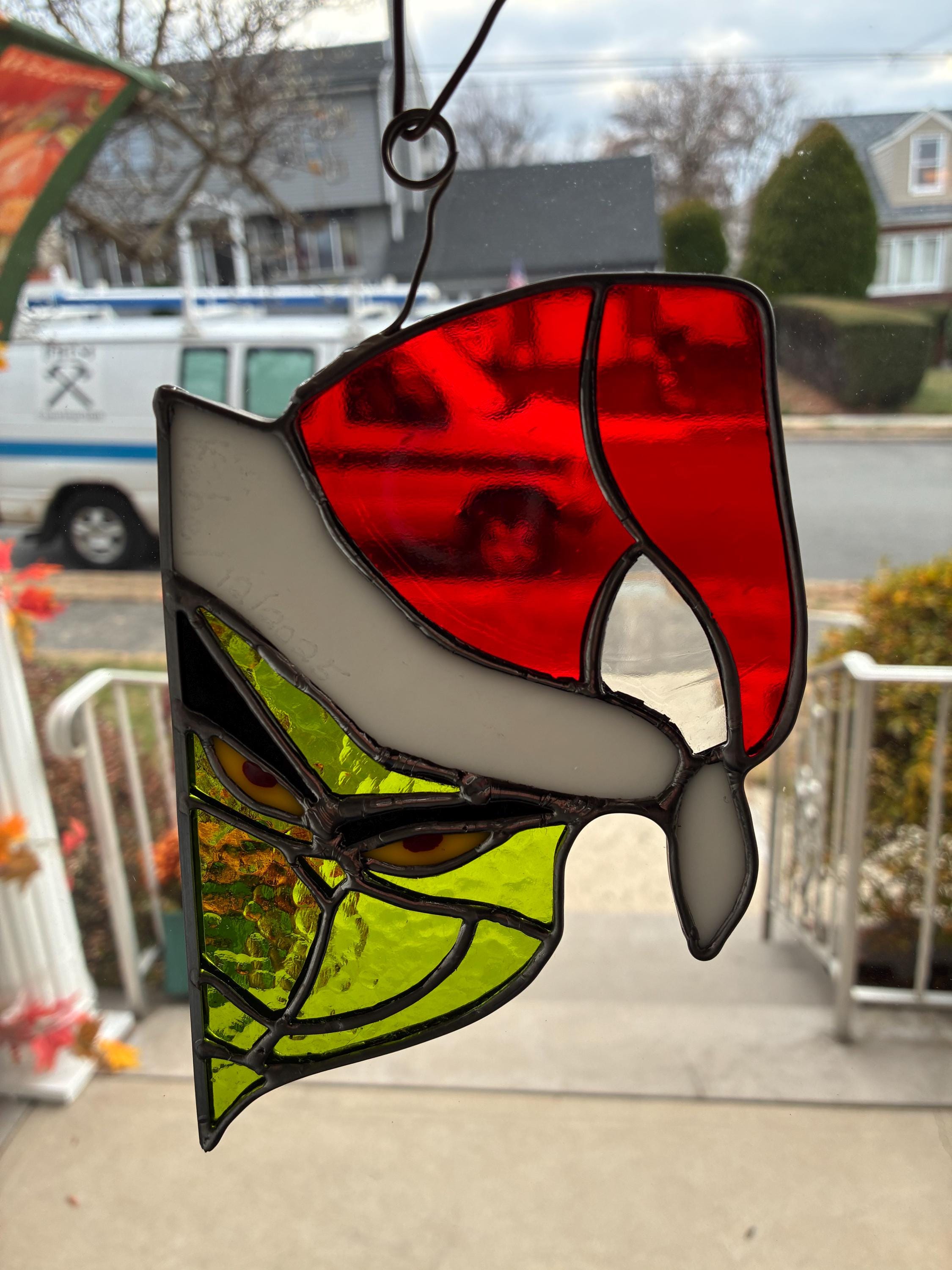 Stained Glass Grinch Sun-catcher - Etsy