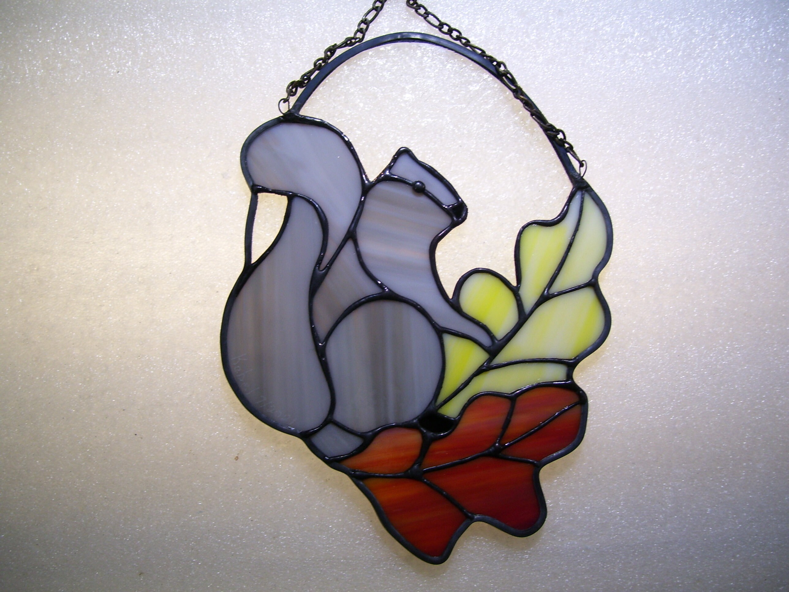 Stained Glass Squirrel sun-catcher | Etsy