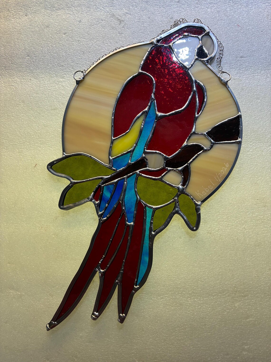Stained Glass Scarlet Macaw Parrot Sun Catcher - Etsy