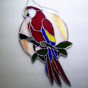 Stained Glass Scarlet Macaw Parrot Sun Catcher - Etsy