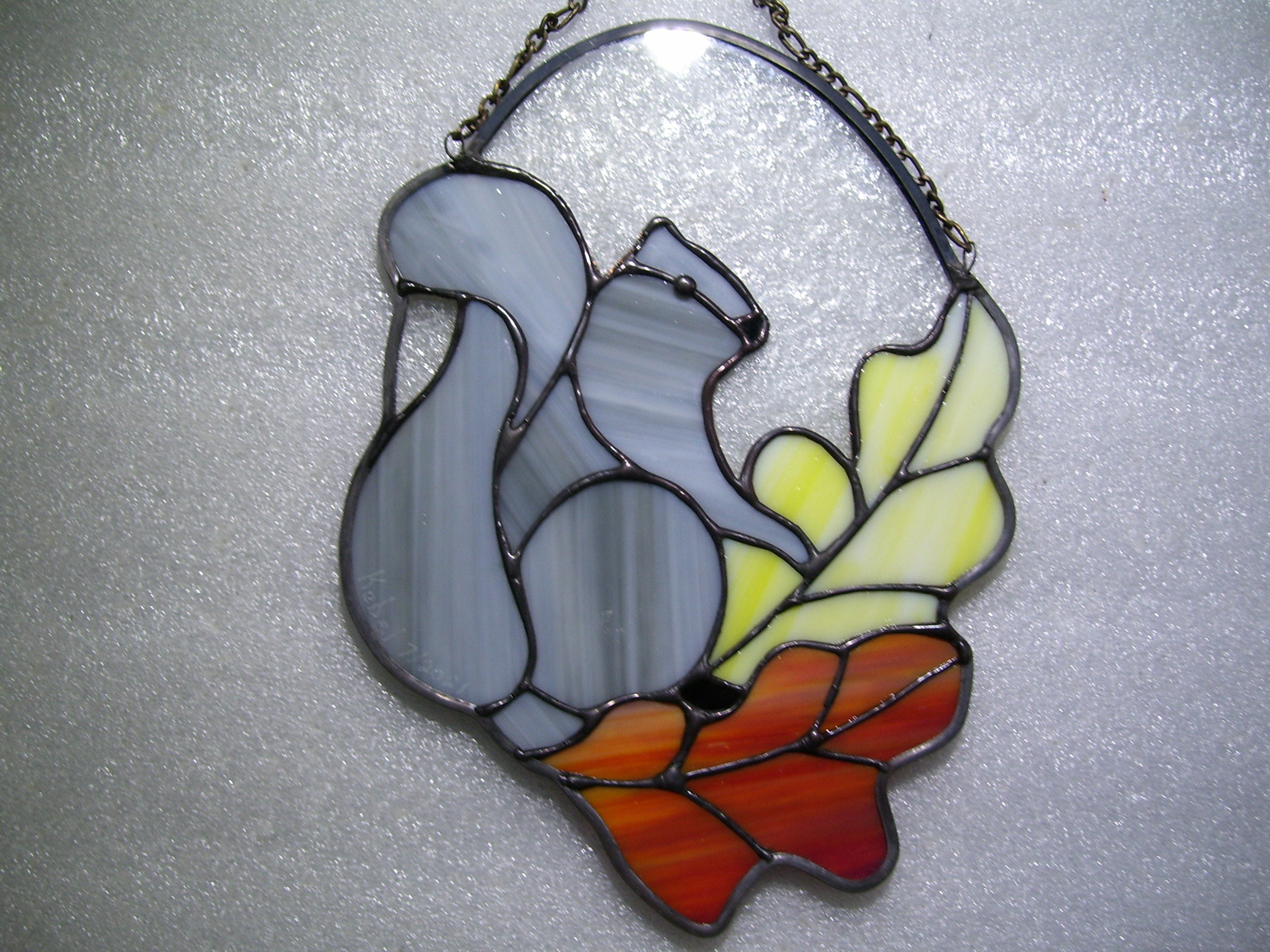 Stained Glass Squirrel sun-catcher | Etsy