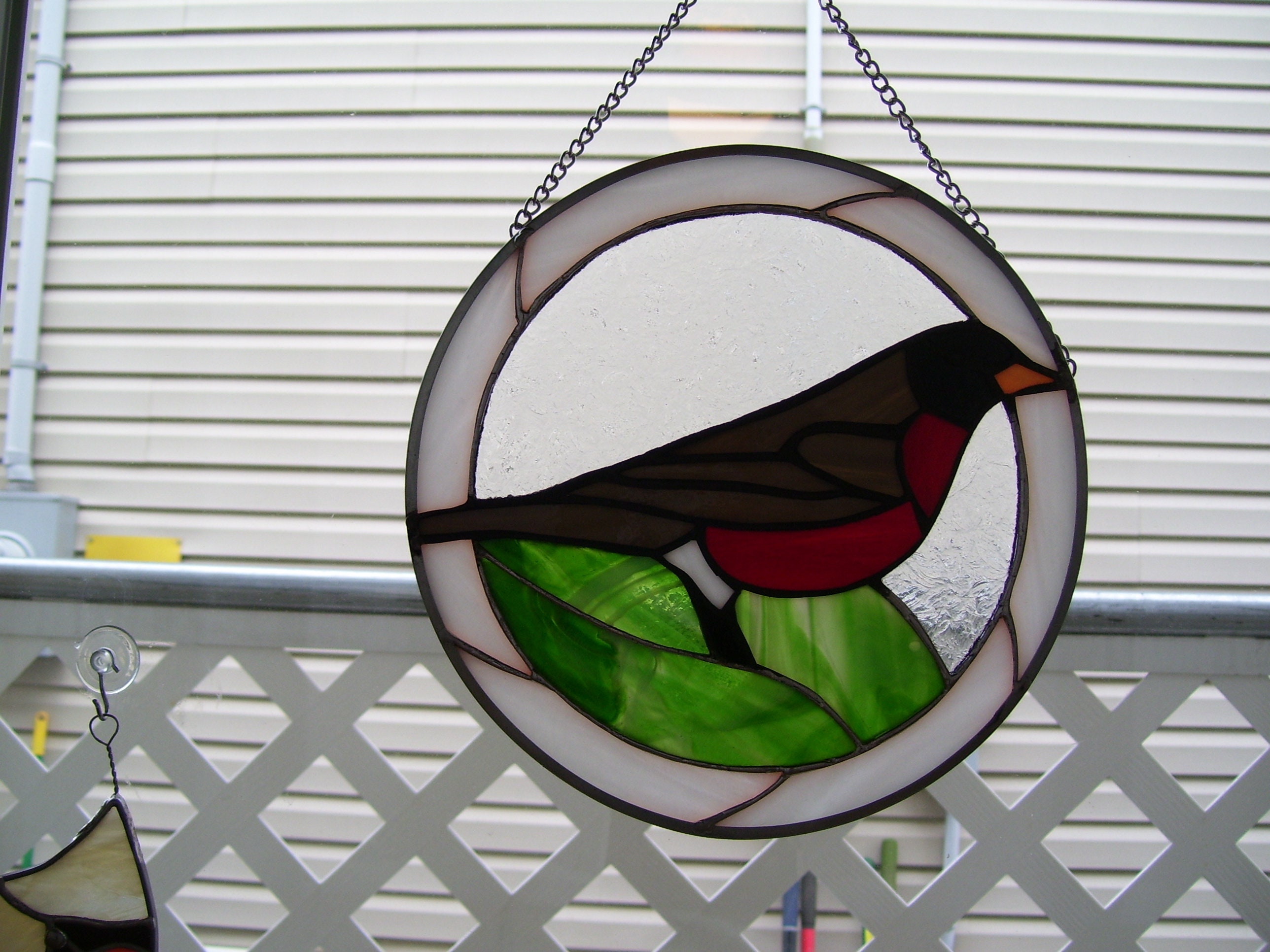 Stained Glass American Robin Sun Catcher | Etsy
