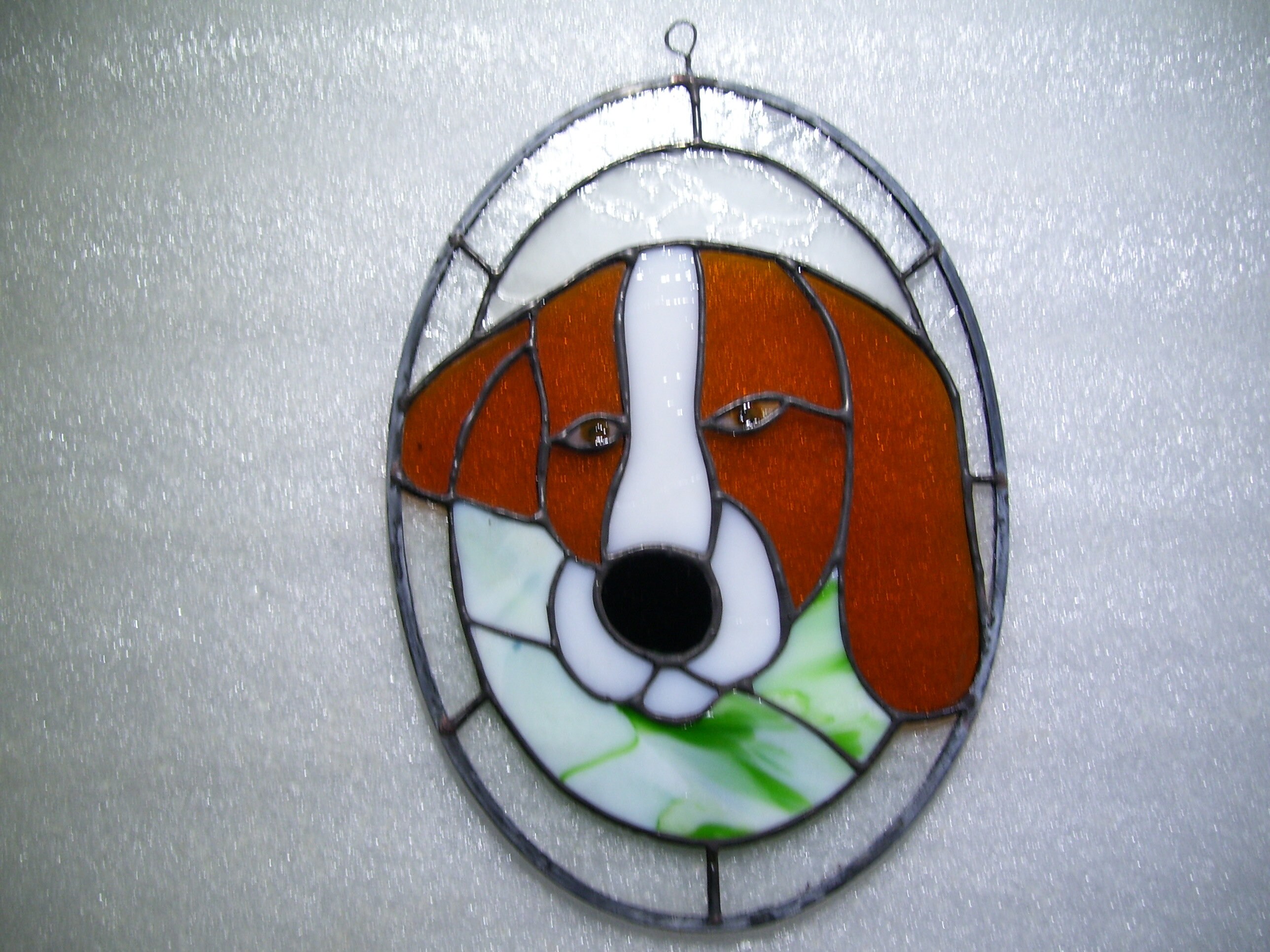 Stained Glass Sleepy Beagle Dog Sun catcher | Etsy