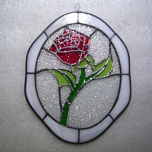 Stained Glass Enchanted Rose Sun Catcher - Etsy