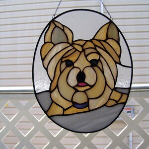 Stained Glass Yorkie Dog Sun Catcher - Etsy