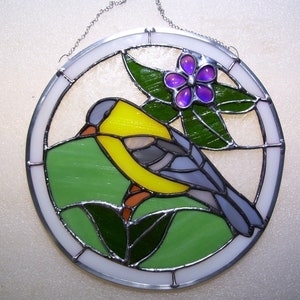 Stained Glass Goldfinch Sun Catcher - Etsy Australia