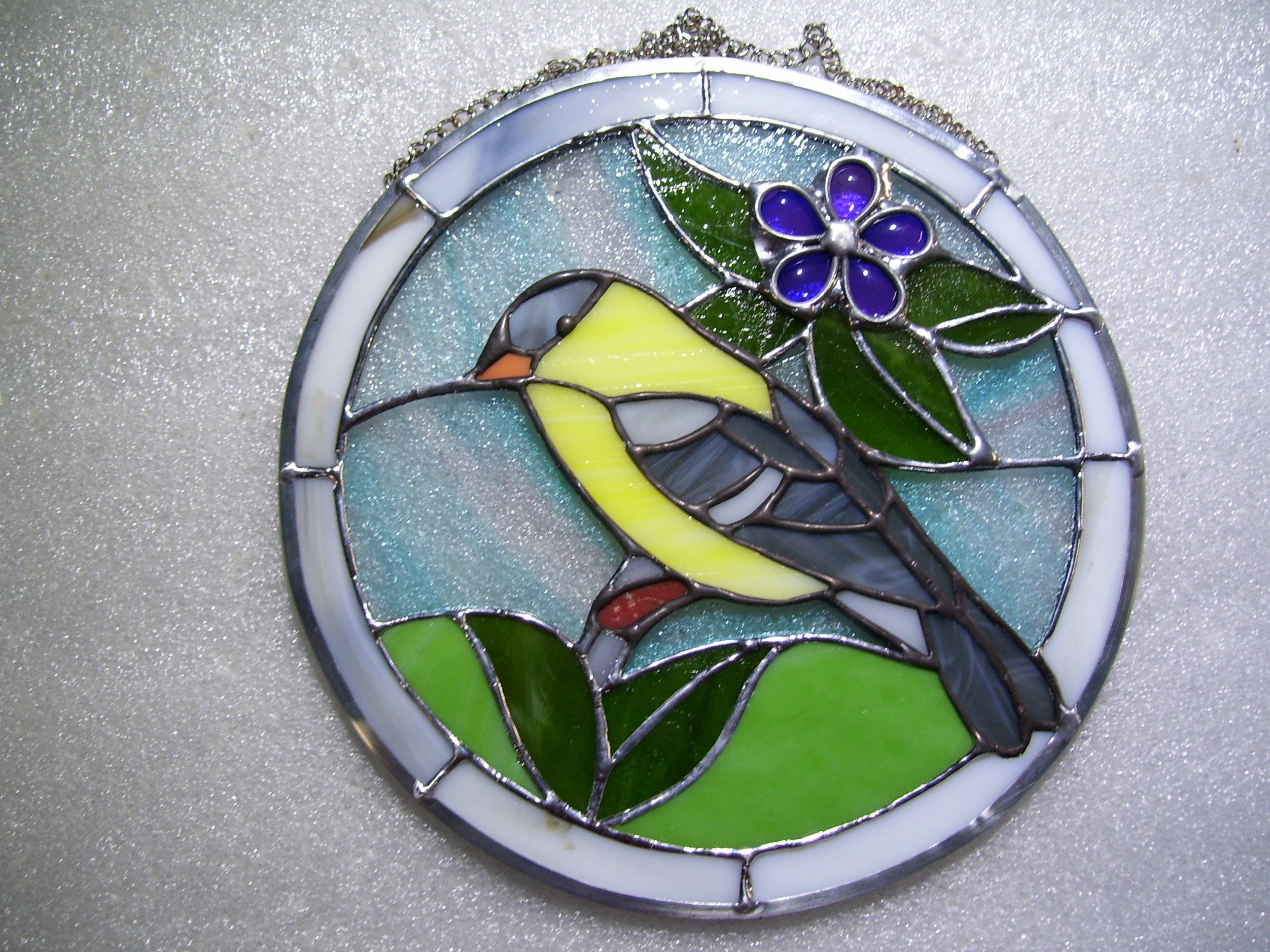 Stained Glass Goldfinch Sun Catcher | Etsy