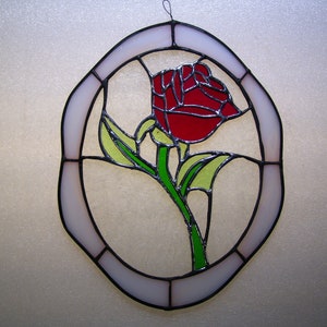 Stained Glass Enchanted Rose Sun Catcher - Etsy