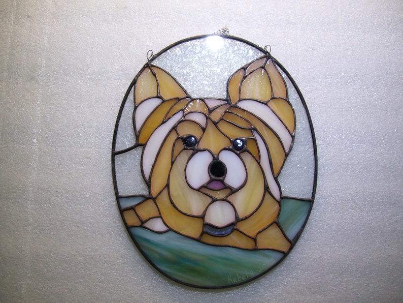 Stained Glass Yorkie Dog Sun Catcher - Etsy