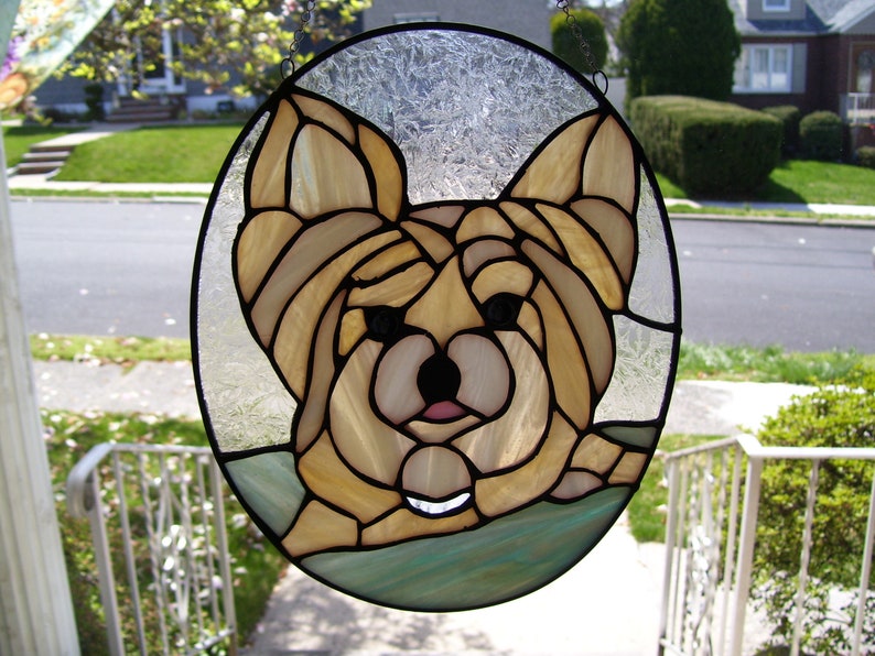 Stained Glass Yorkie Dog Sun Catcher - Etsy