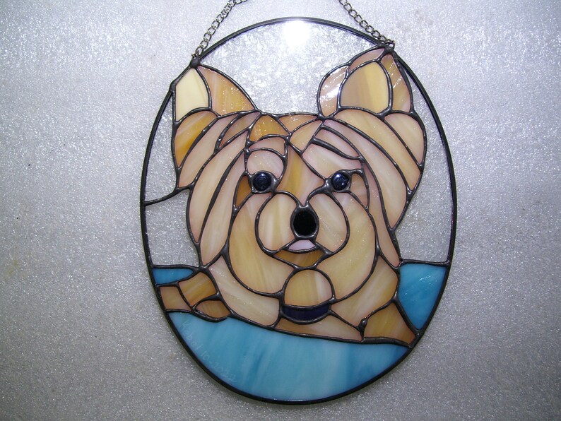 Stained Glass Yorkie Dog Sun Catcher - Etsy