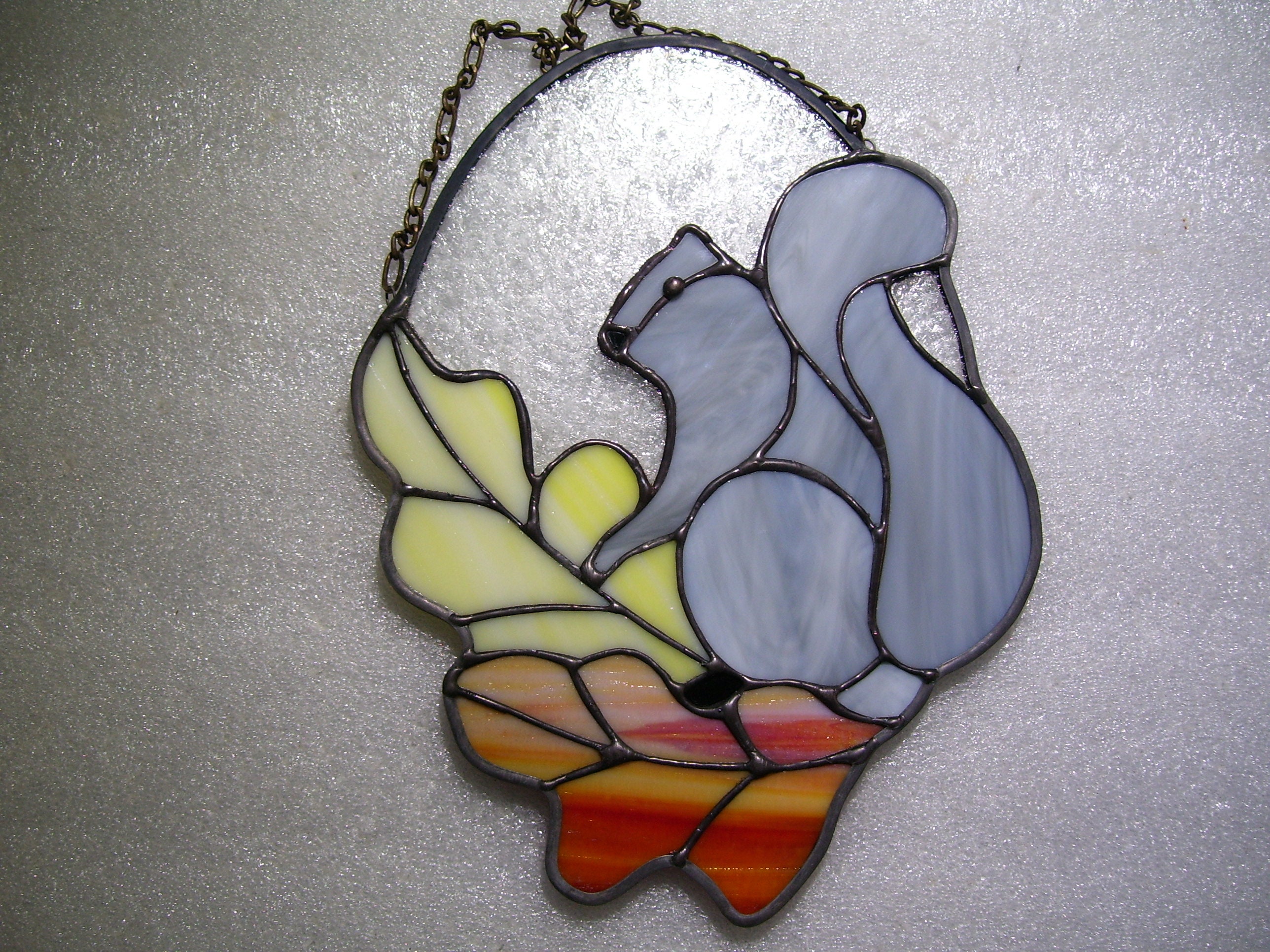 Stained Glass Squirrel sun-catcher | Etsy