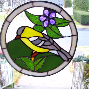 Stained Glass Goldfinch Sun Catcher - Etsy Australia