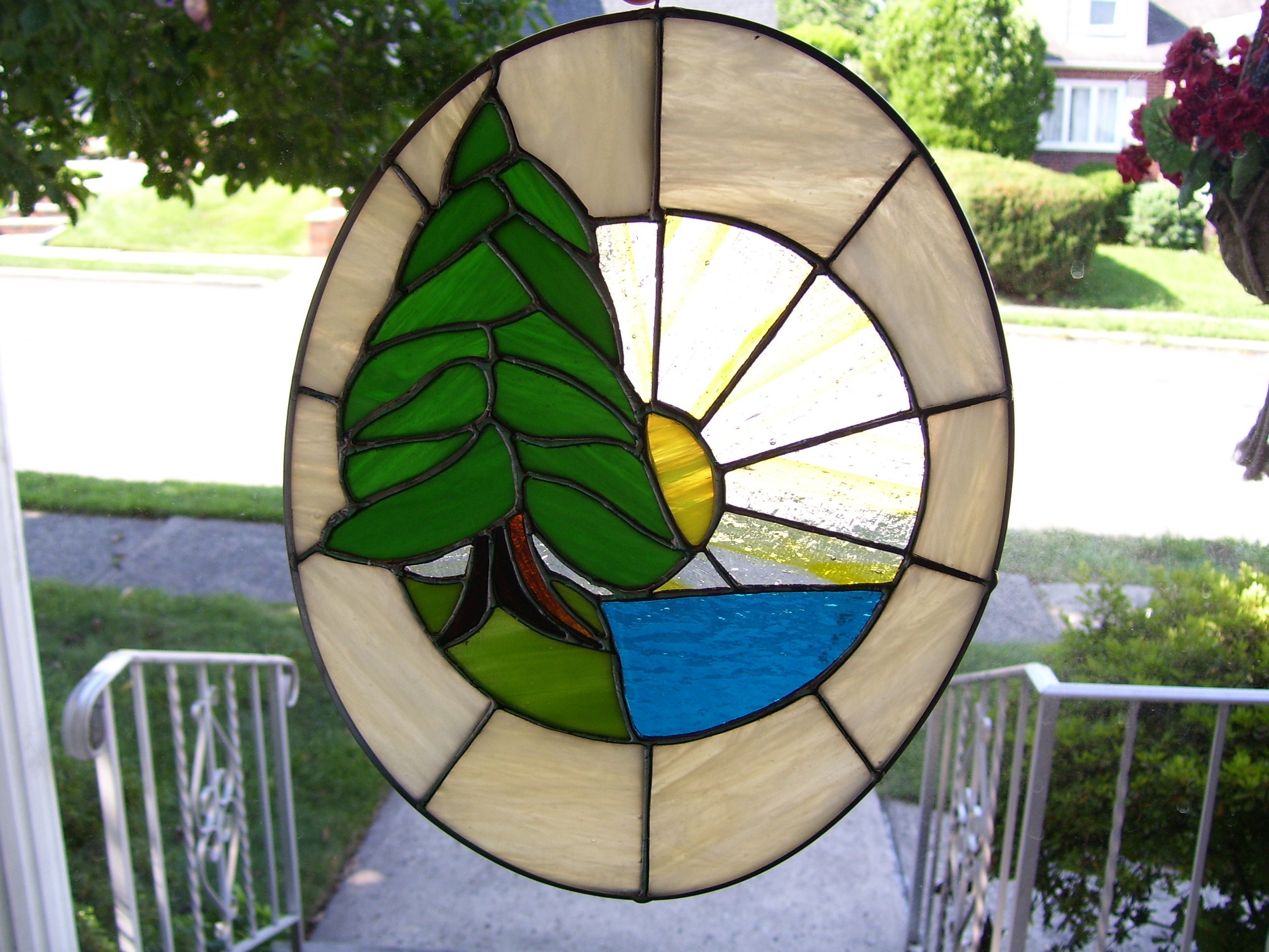 Stained Glass Sun Rise in Northwoods Sun Catcher | Etsy