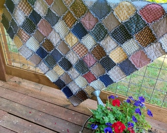 Primitive Rag Quilt, Patchwork Quilt, Traditional Style - Etsy