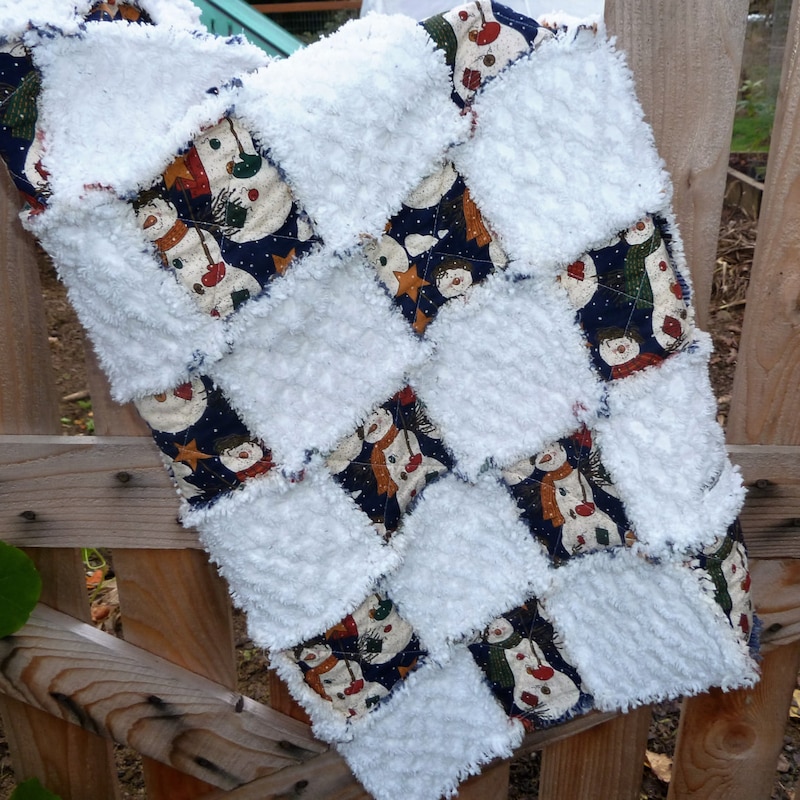 Snowman Rag Quilt - Etsy