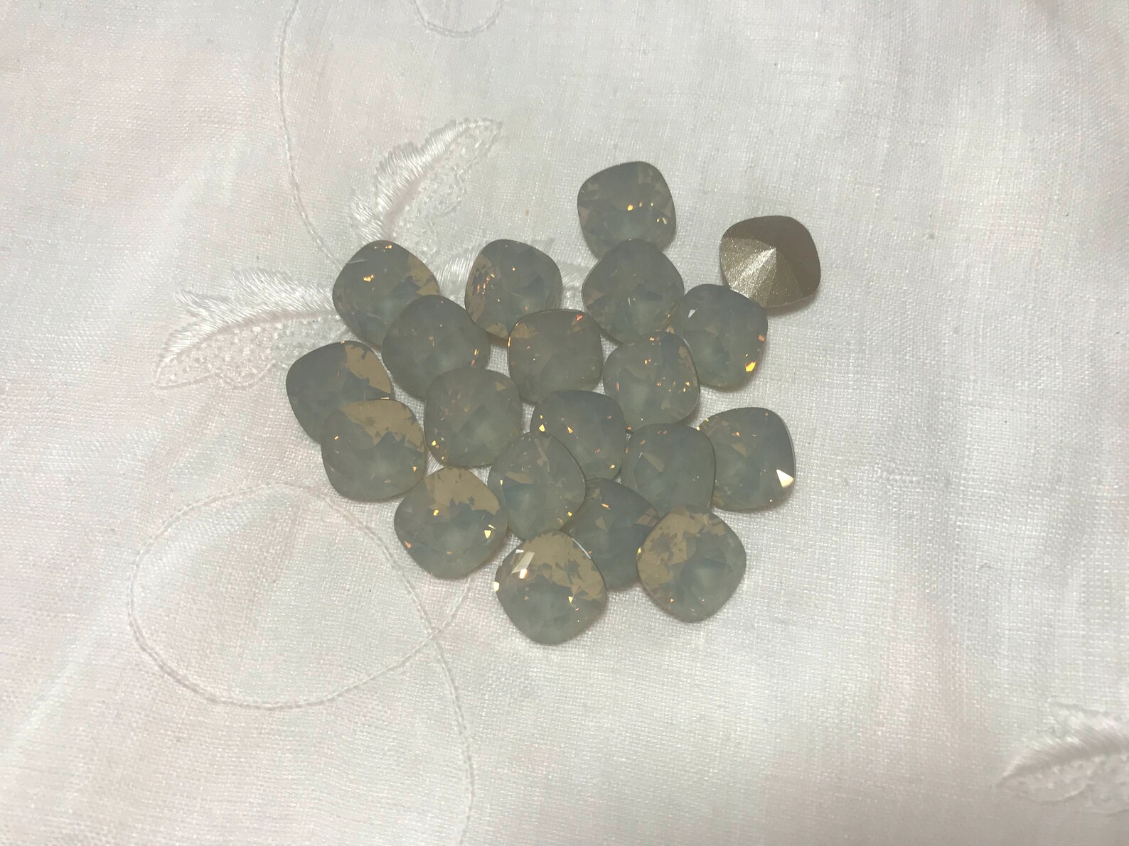 6 Pieces 4470 Light Grey Opal 10mm Crystal Square Cushion Cut - Etsy