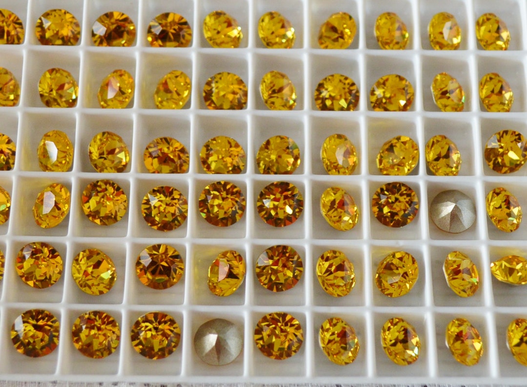 12 Pieces 8mm 1088 Sunflower Crystal 39ss Chatons - Etsy