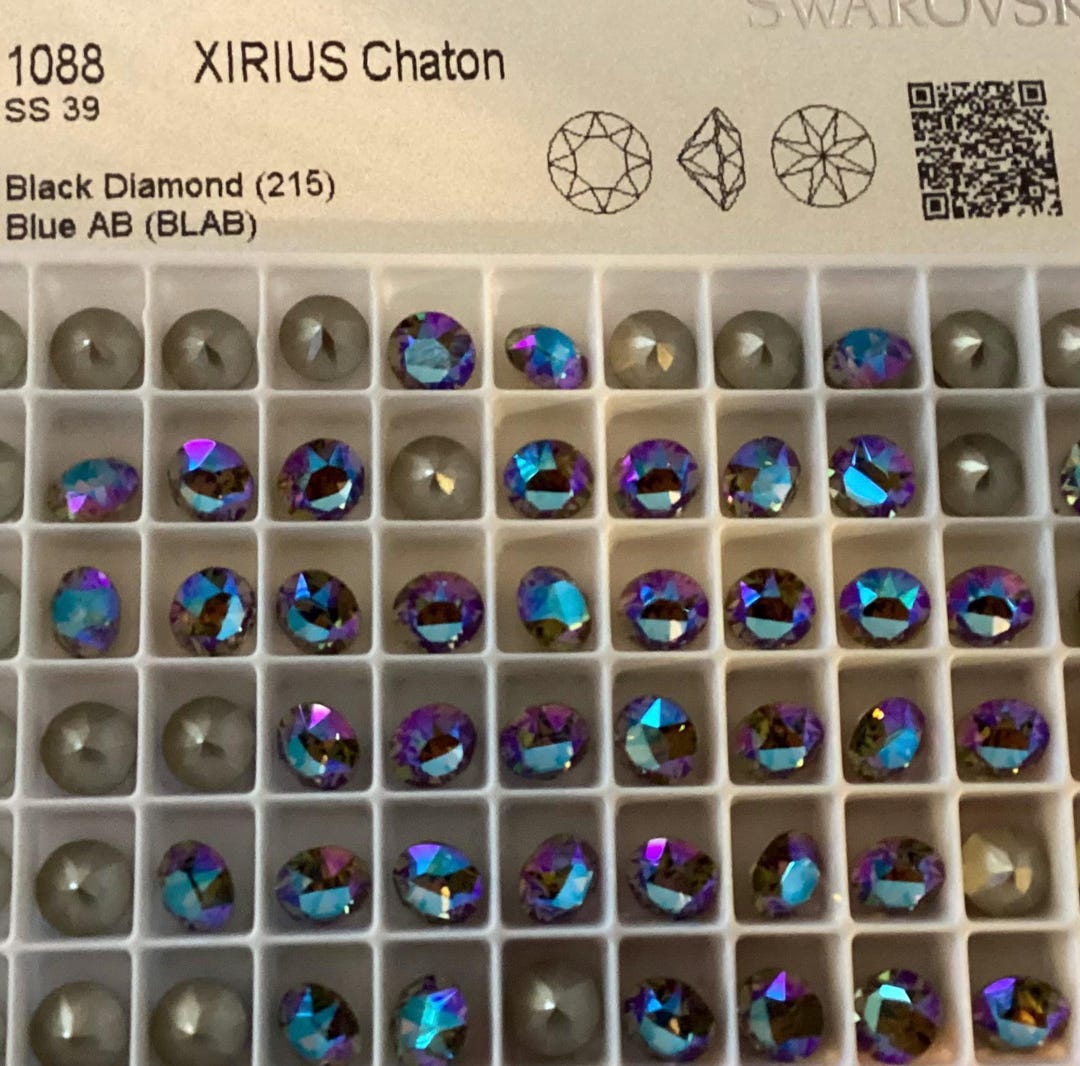 12 Pieces 8mm 1088 Black Diamond Blue AB Crystal 39ss Chatons - Etsy